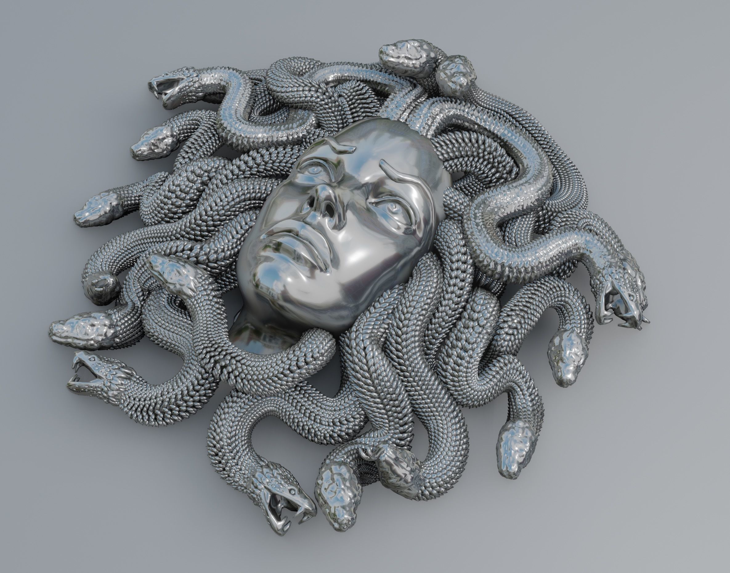 MEDUSA gold head 3D model 3D printable | CGTrader