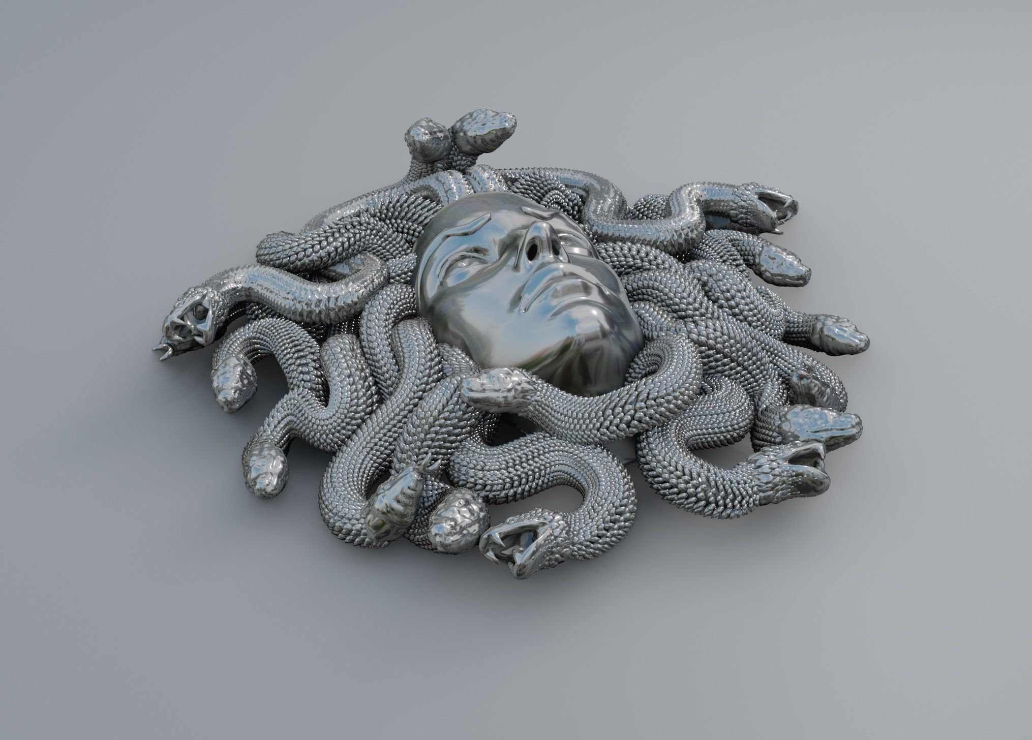 MEDUSA gold head 3D model 3D printable | CGTrader