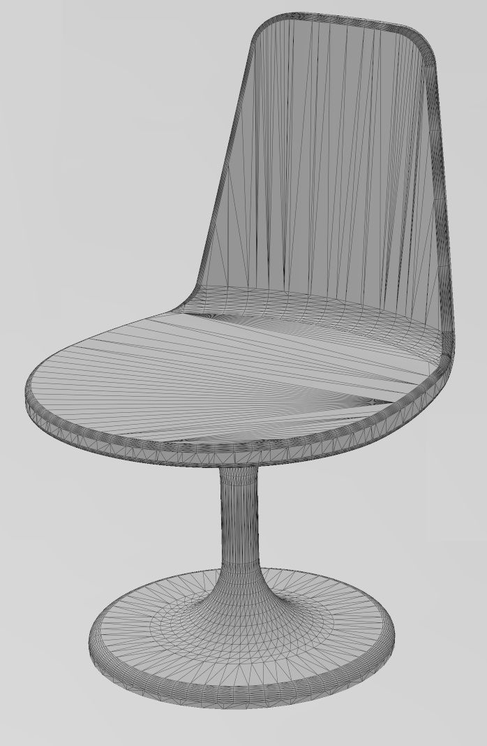 Miniature round plastic chair mockup prop 3D model 3D printable | CGTrader