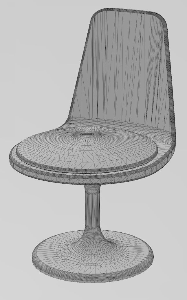 Miniature round plastic chair mockup prop 3D model 3D printable | CGTrader