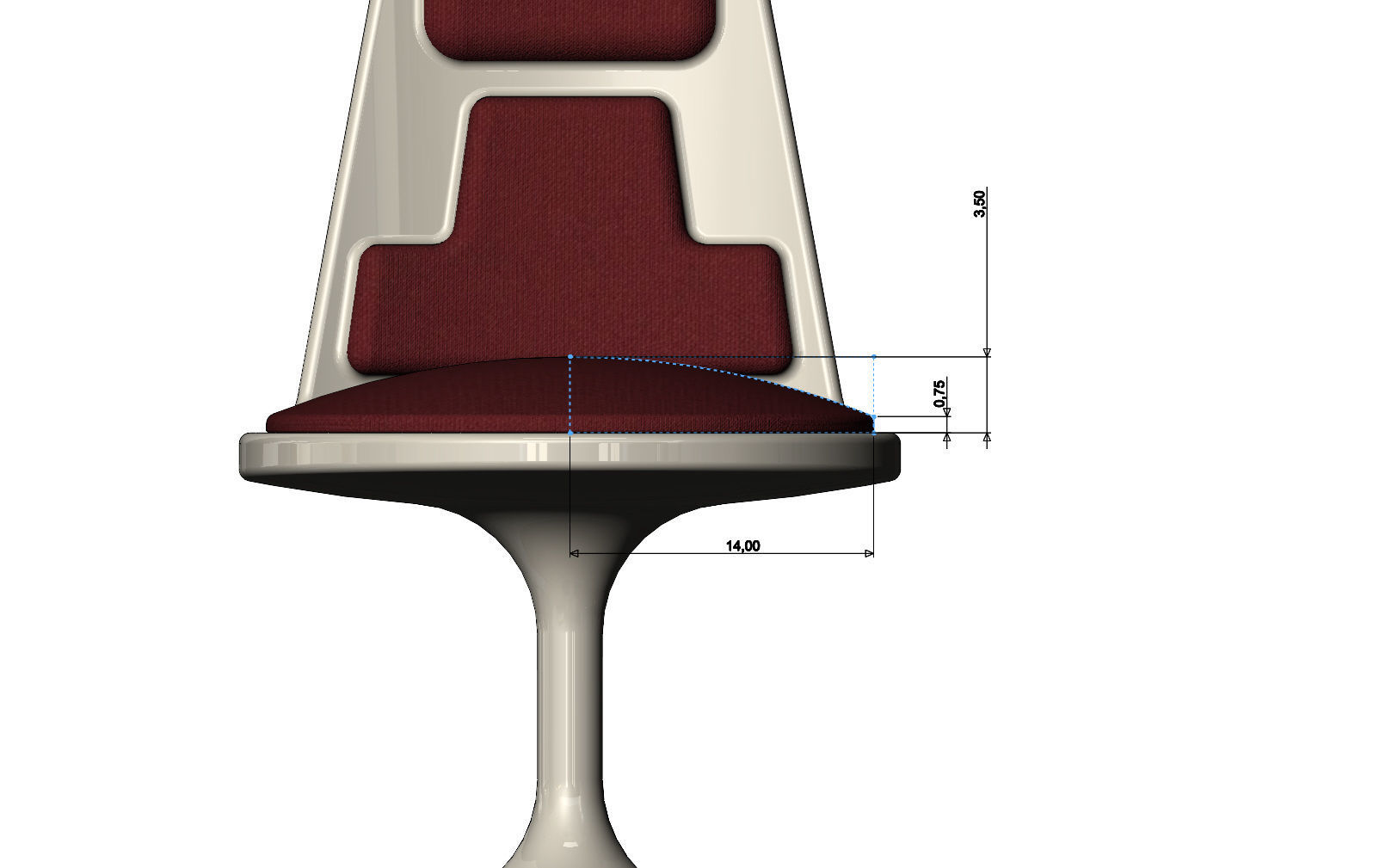 Miniature round plastic chair mockup prop 3D model 3D printable | CGTrader