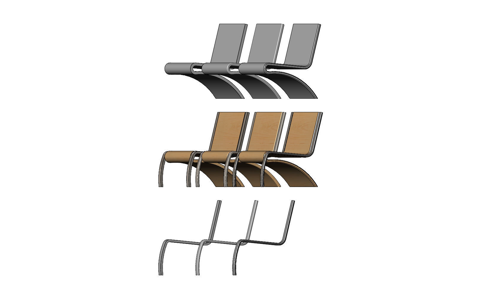 Miniature office reception chair mockup prop 3D model 3D printable ...