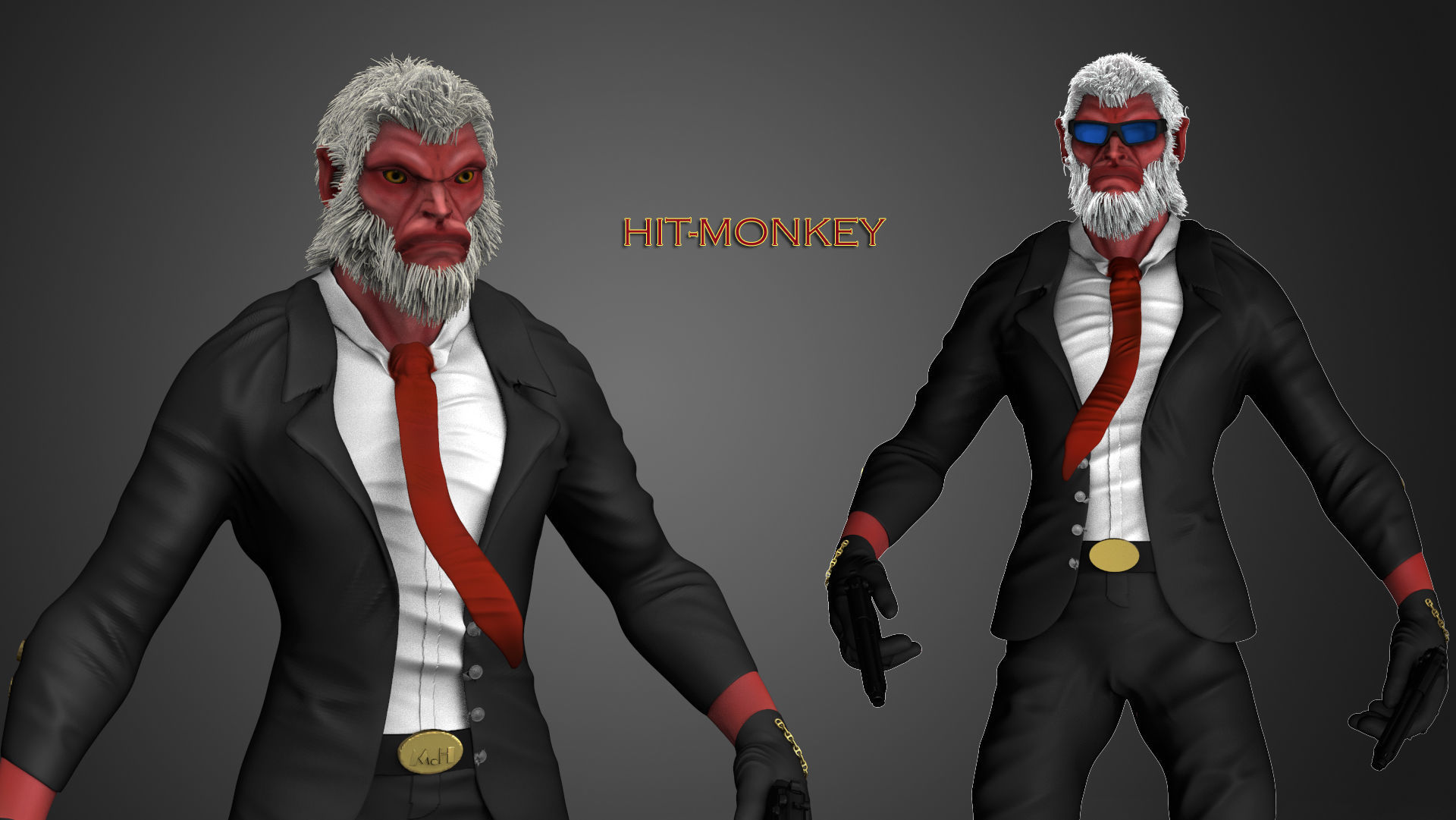 Hit-Monkey Marvel Character Concept Print and Low poly 3D model | CGTrader