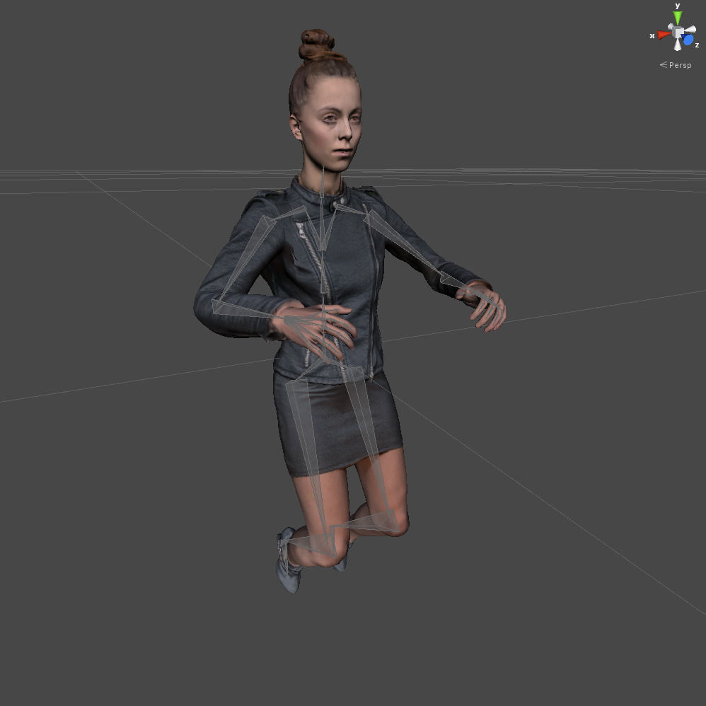 3D model A-Pose girl in leather Rigged VR / AR / low-poly rigged | CGTrader