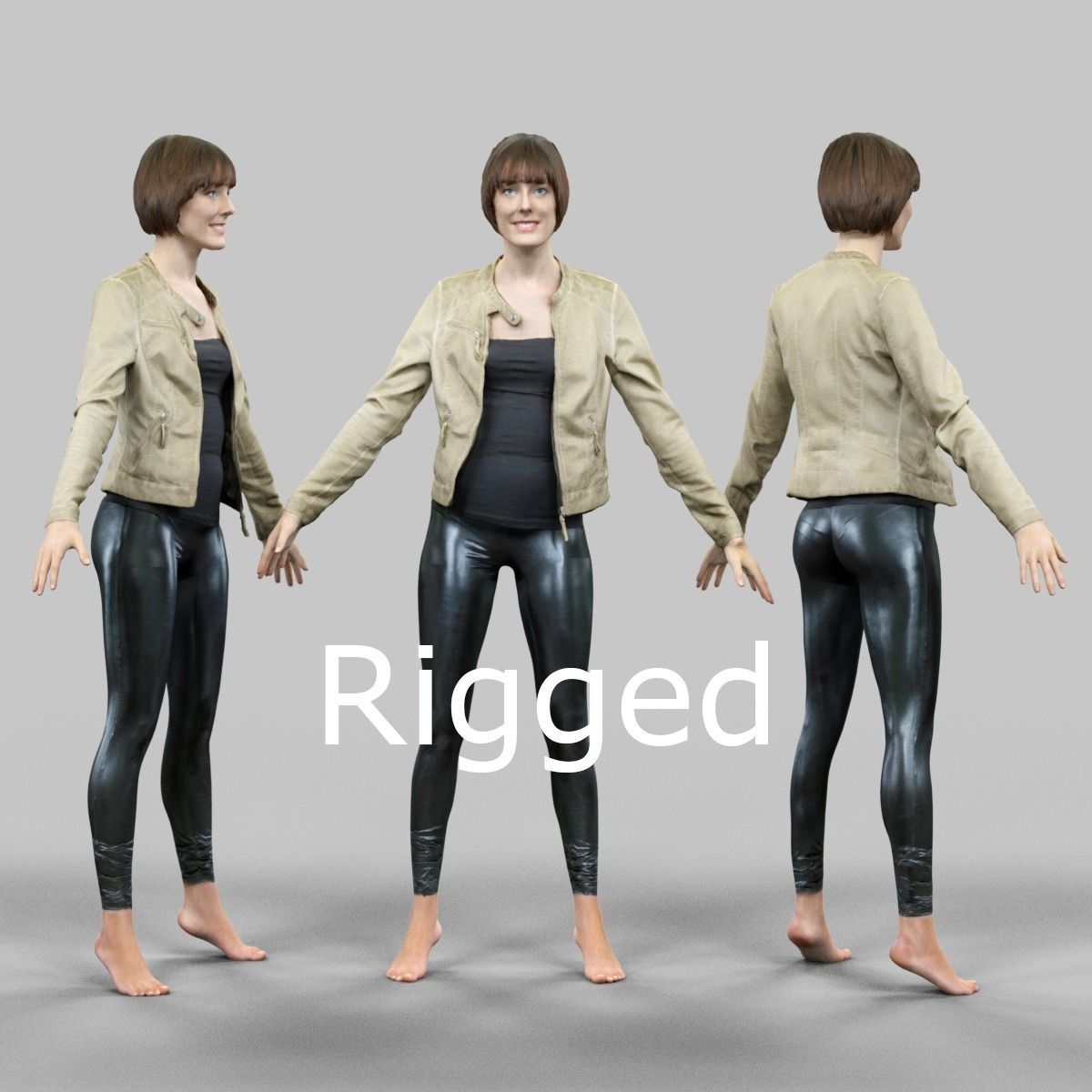 3D model 12 Rigged Female Characters VR / AR / low-poly rigged | CGTrader
