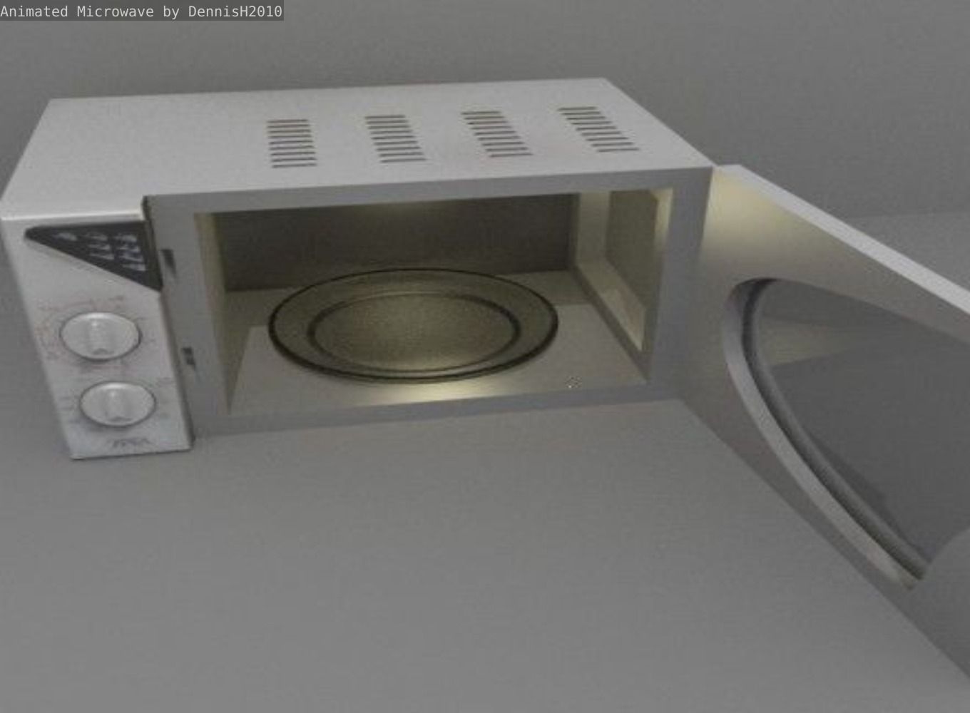 Microwave rigged and animated free VR / AR / low-poly 3D model animated ...