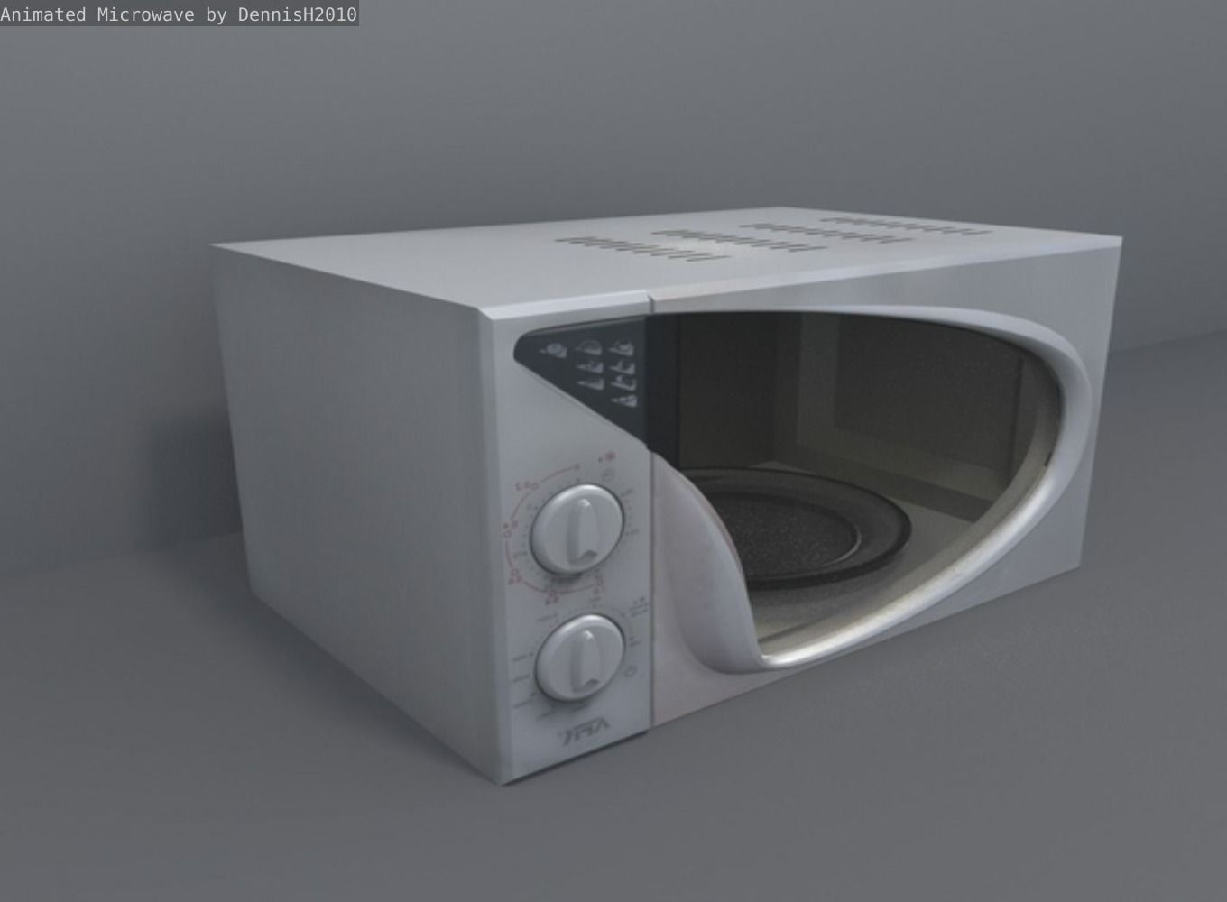 Microwave rigged and animated free VR / AR / low-poly 3D model animated ...