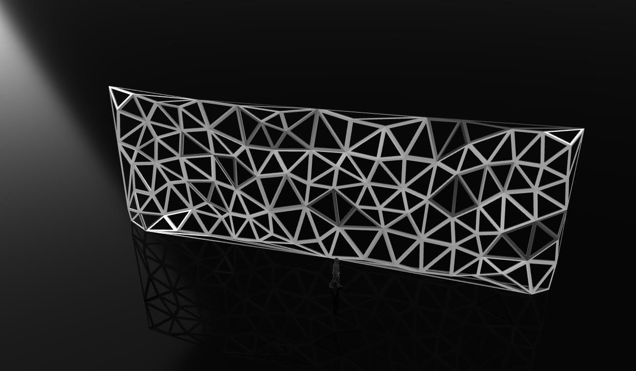 Triangulated Wall Random Pattern Offset Frame Parametric 3D model ...