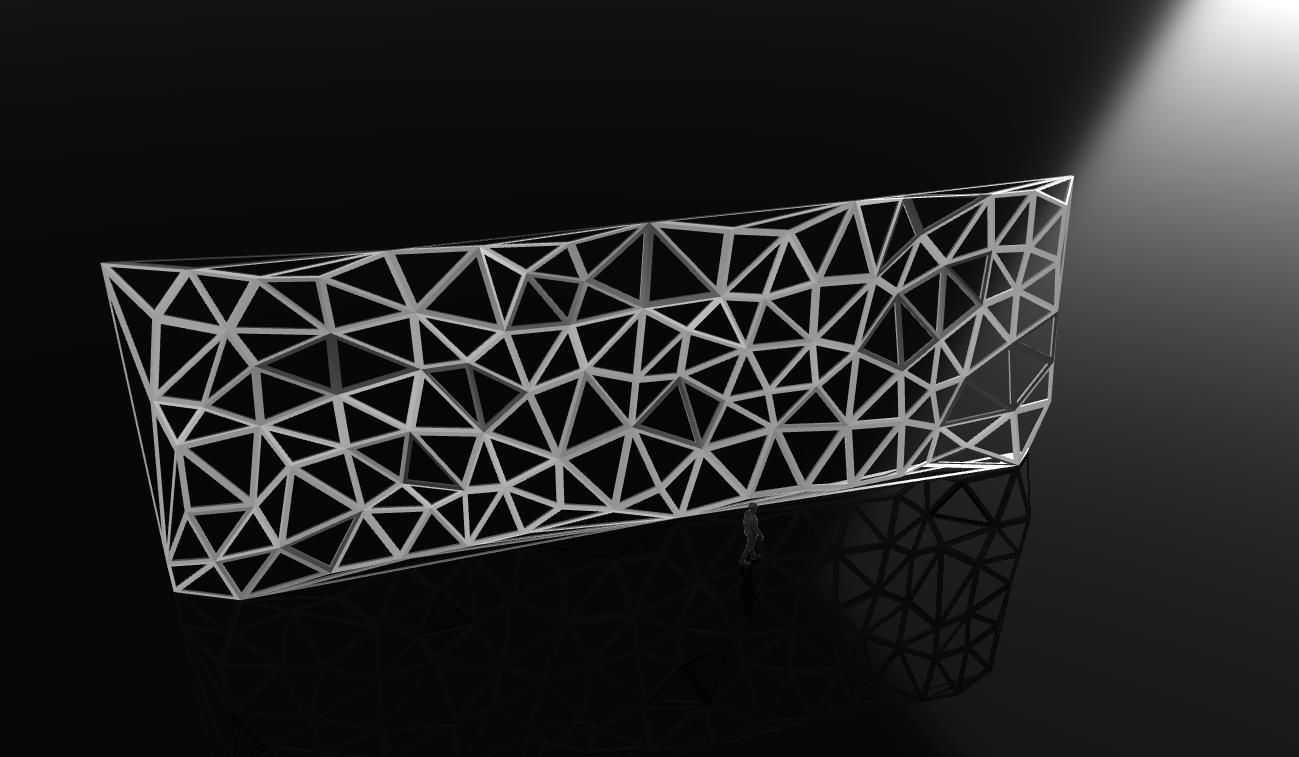 Triangulated Wall Random Pattern Offset Frame Parametric 3D model ...