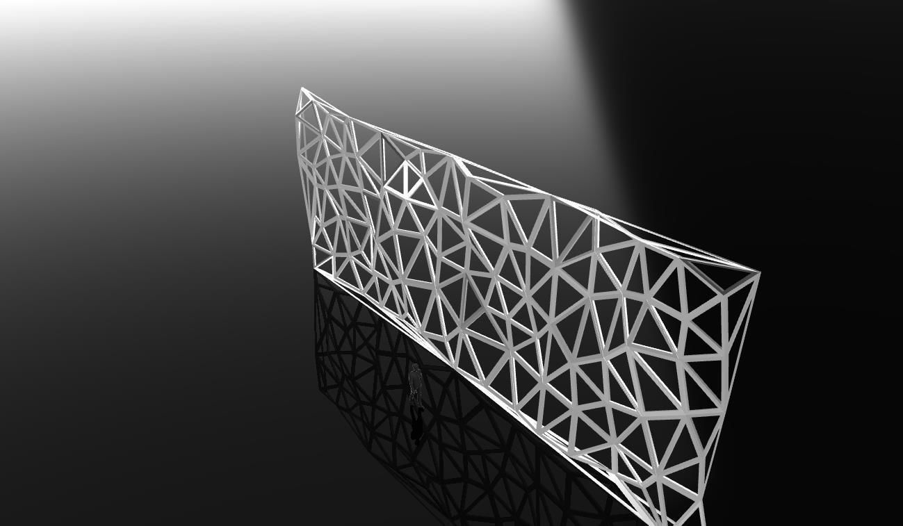 Triangulated Wall Random Pattern Offset Frame Parametric 3D model ...