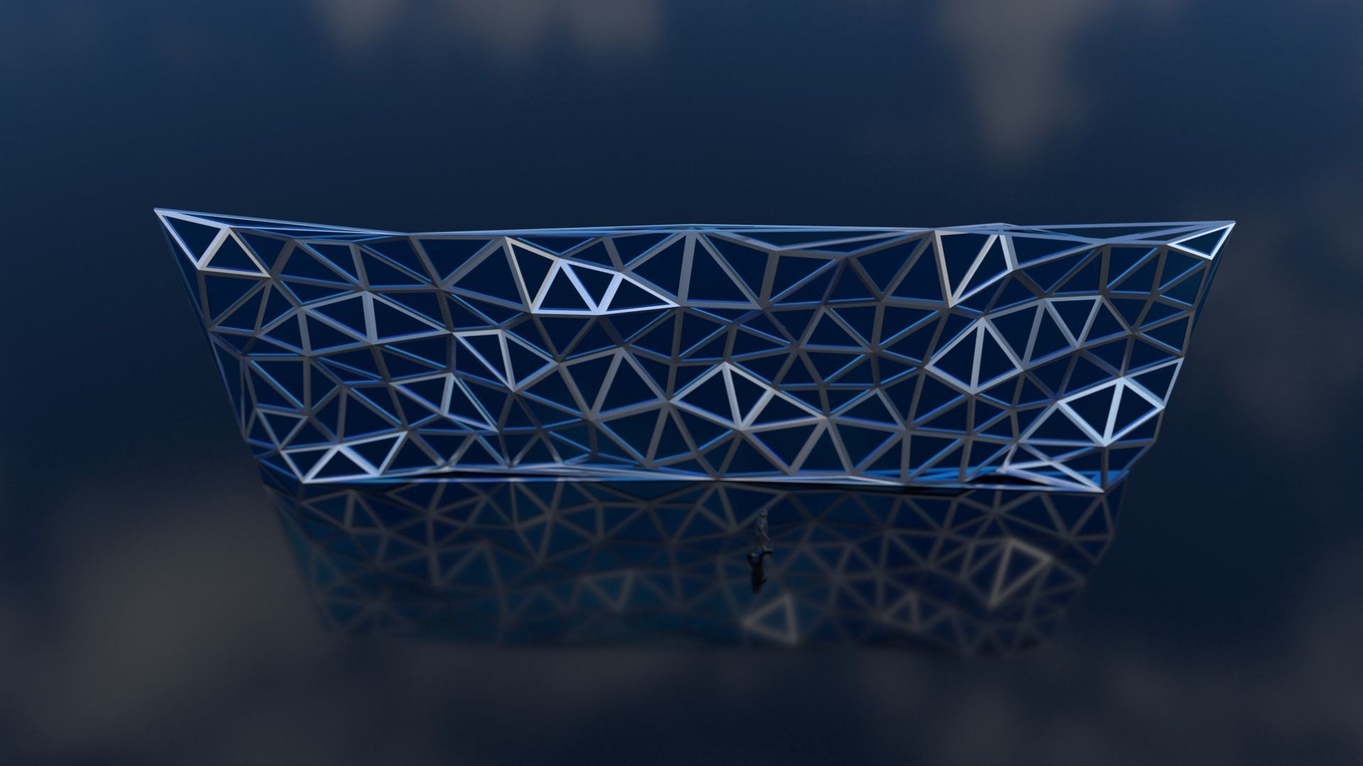 Triangulated Wall Random Pattern Offset Frame Parametric 3D model ...