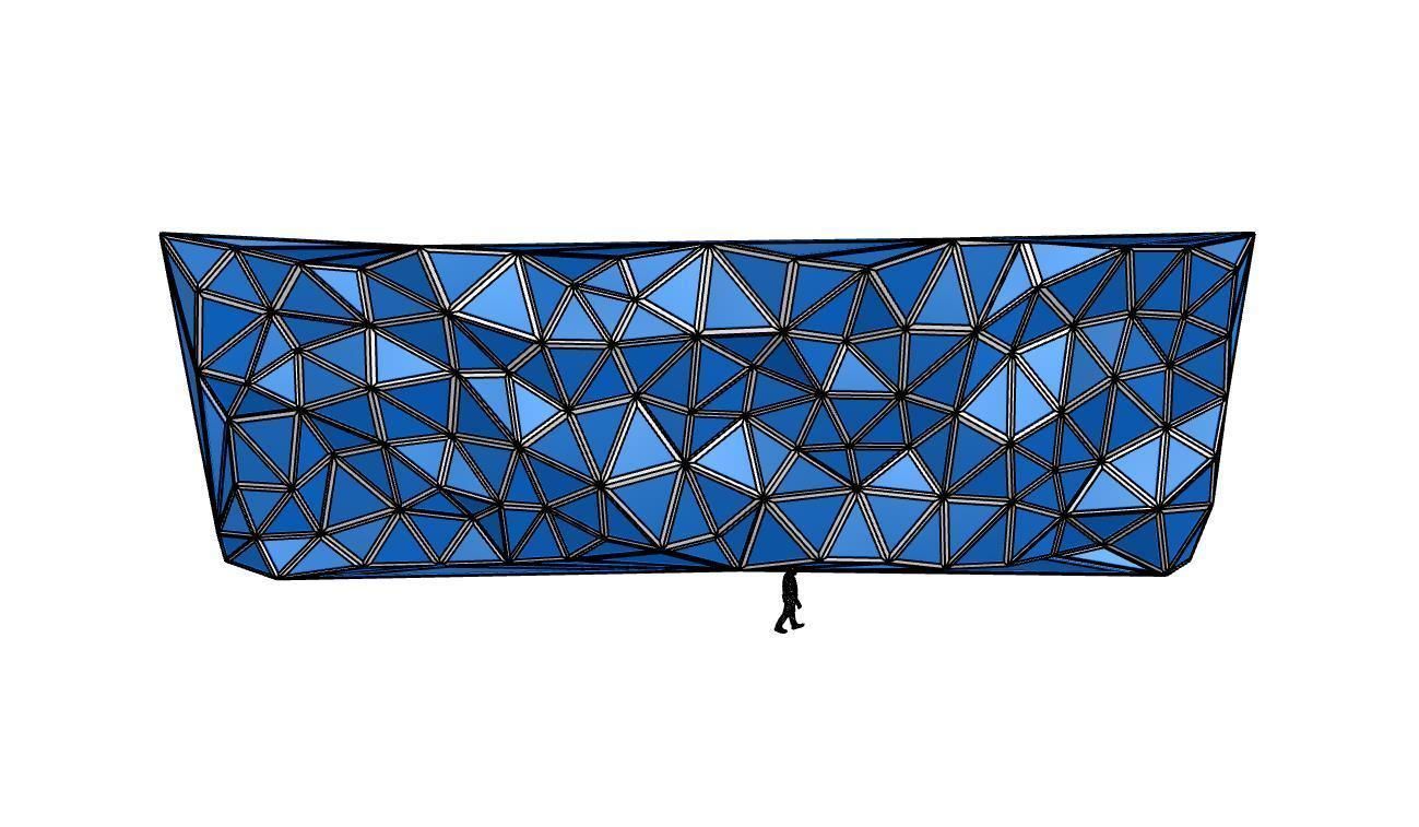 Triangulated Wall Random Pattern Offset Frame Parametric 3D model ...