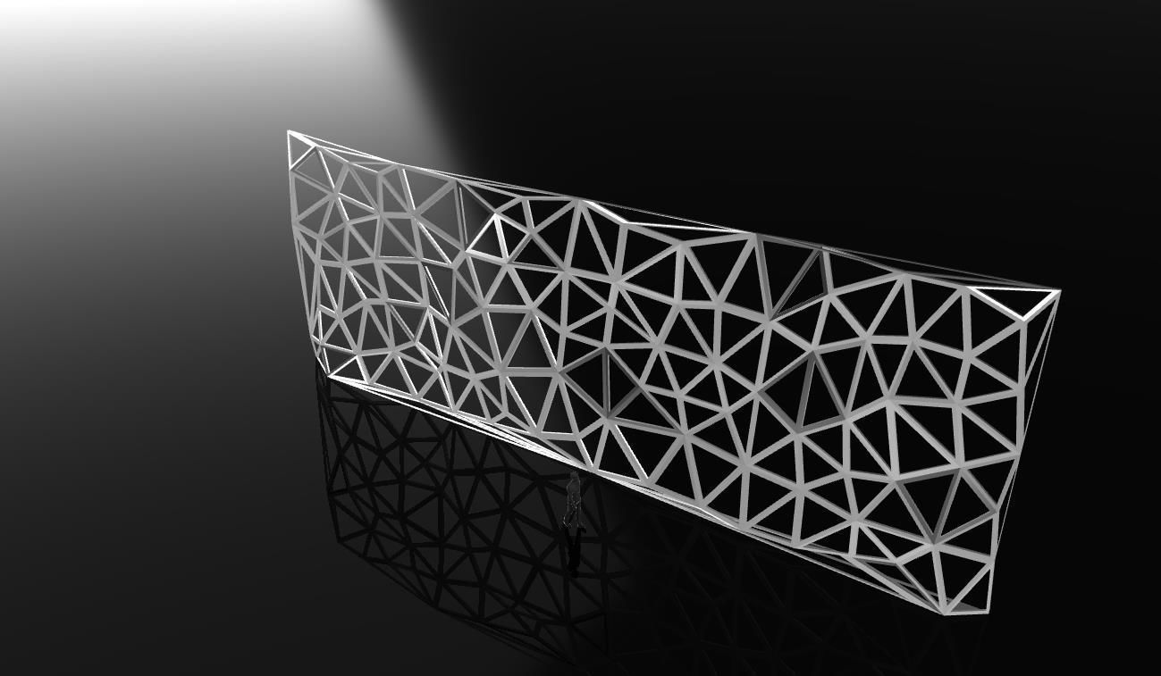 Triangulated Wall Random Pattern Offset Frame Parametric 3D model ...