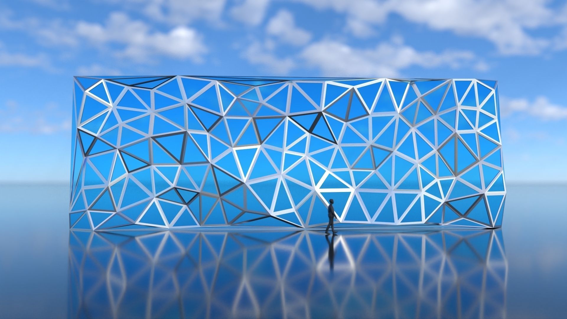 Triangulated Wall Random Pattern Offset Frame Parametric 3D model | CGTrader