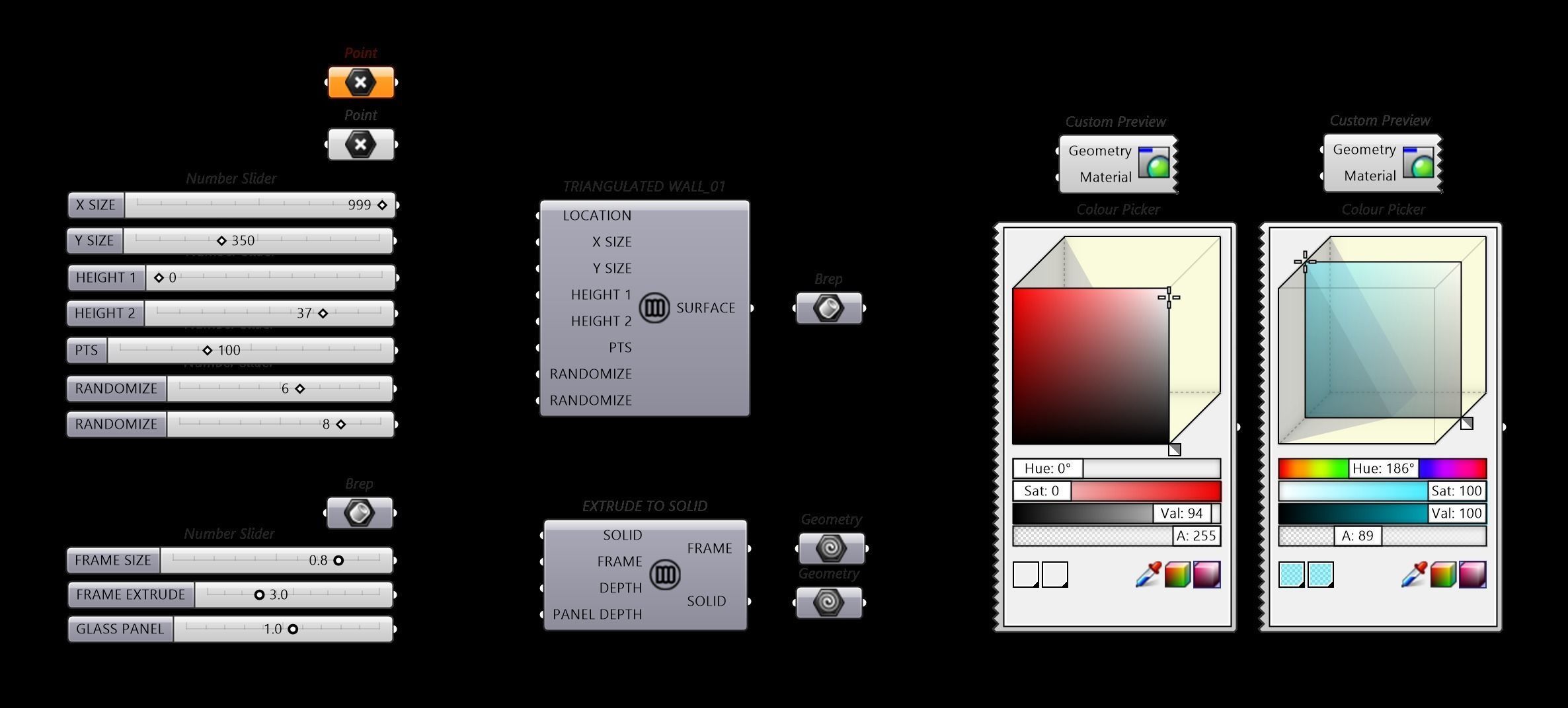 Triangulated Wall Random Pattern Offset Frame Parametric 3D model ...