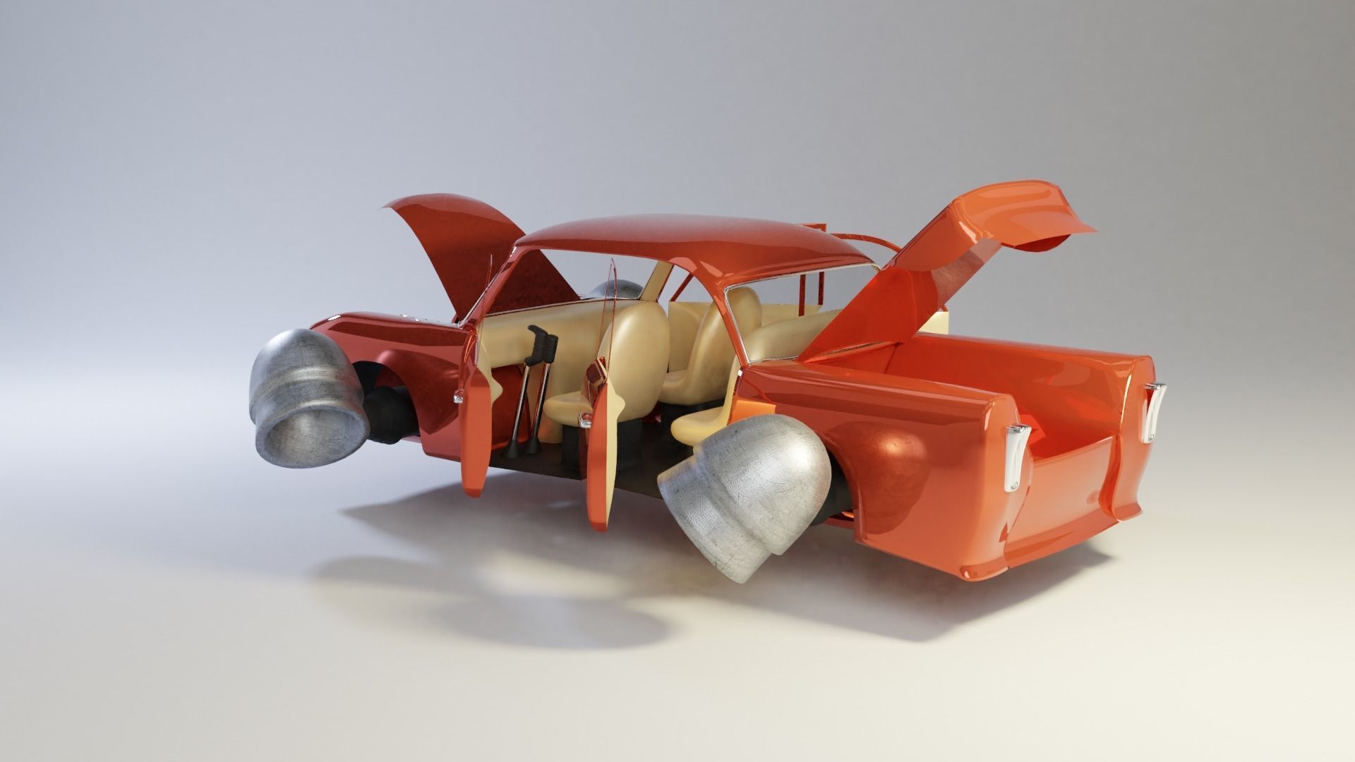 3D model Rocket-powered car VR / AR / low-poly | CGTrader