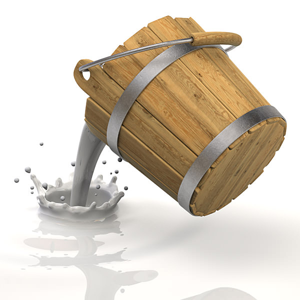 Bucket pouring milk 3D model | CGTrader