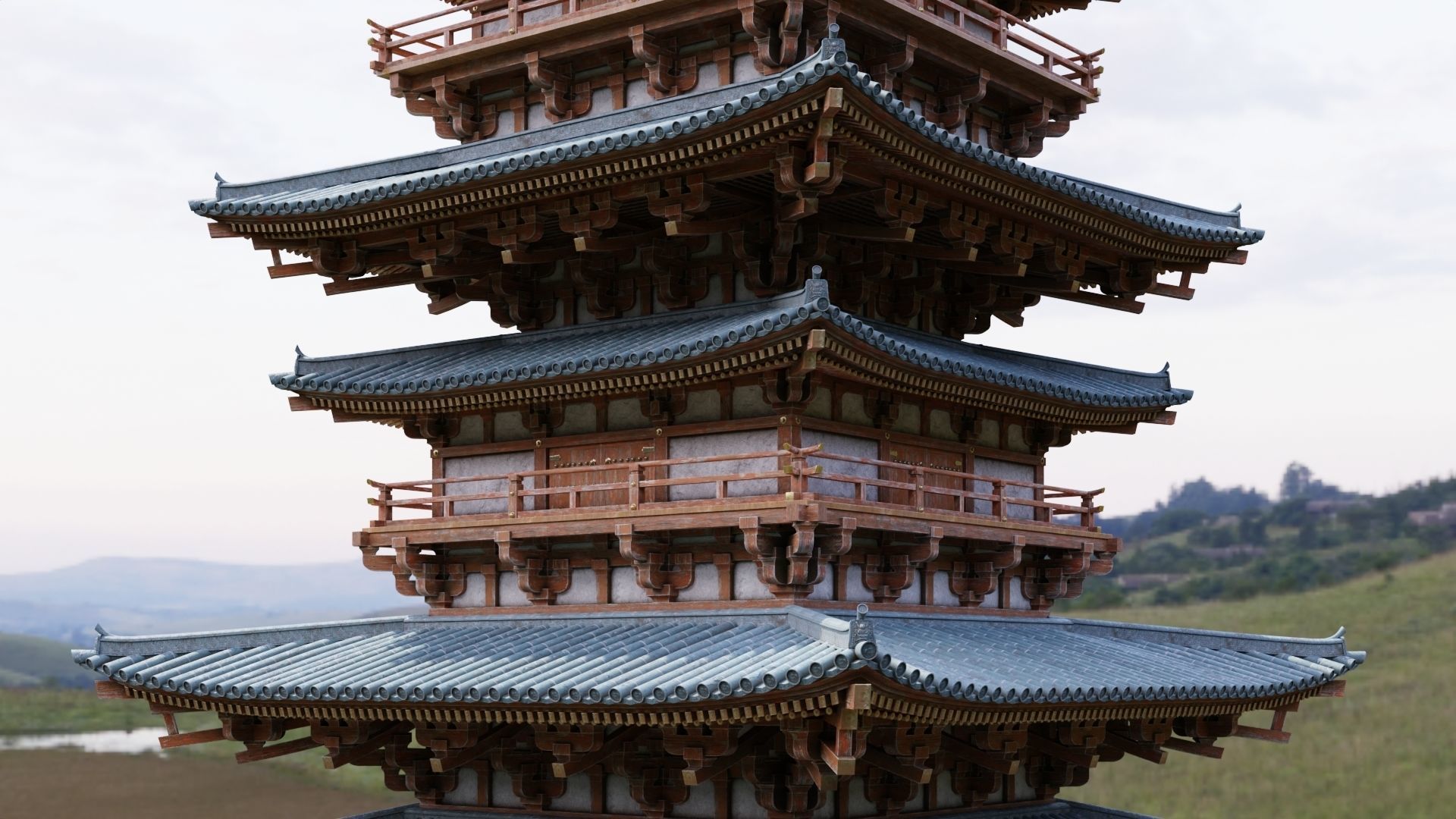3D model Japanese Modular Pagoda VR / AR / low-poly | CGTrader