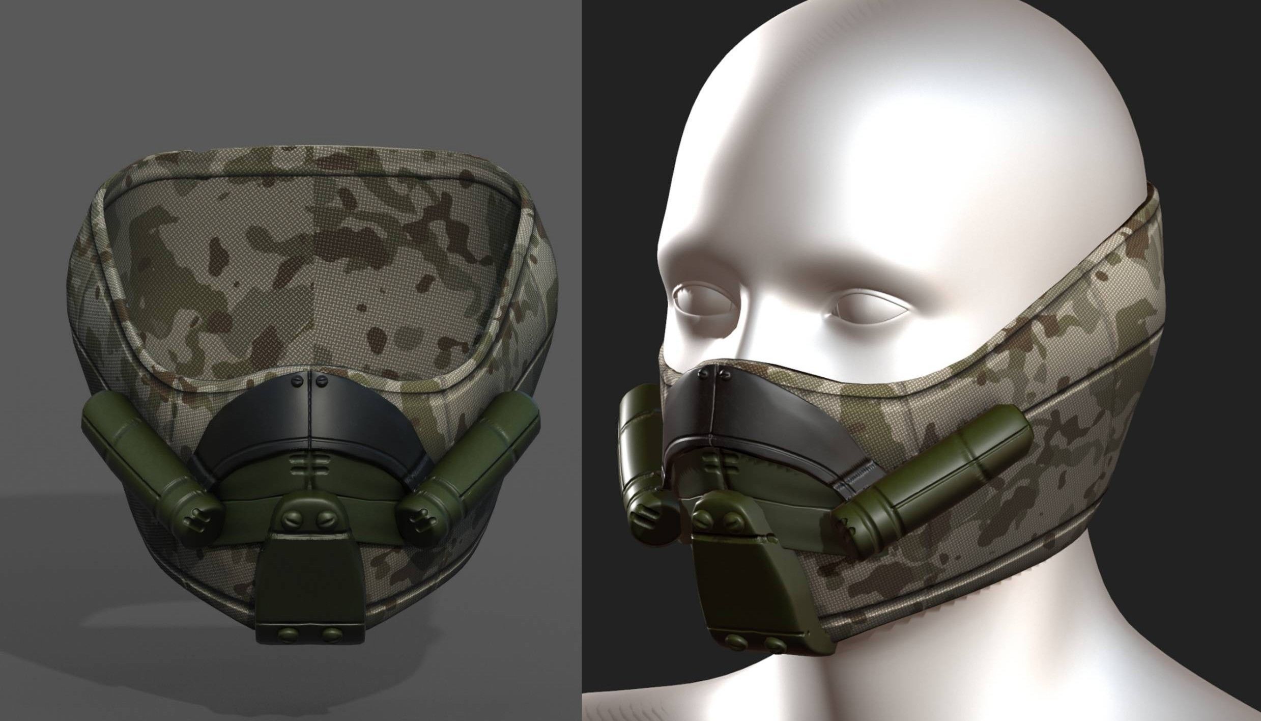 3D model Gas mask respirator scifi futuristic 3d VR / AR / low-poly ...