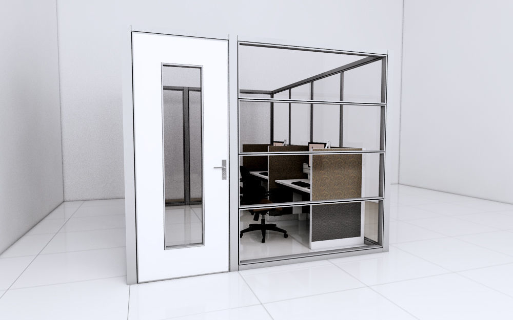 Modular Glass Panel Wall 3D model | CGTrader