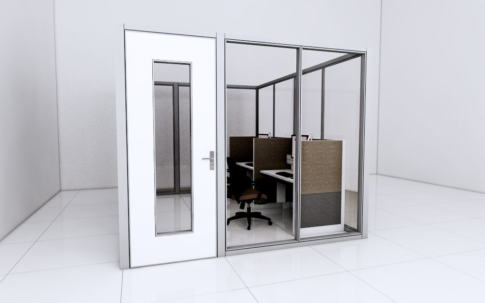 Modular Glass Panel Wall 3D model | CGTrader