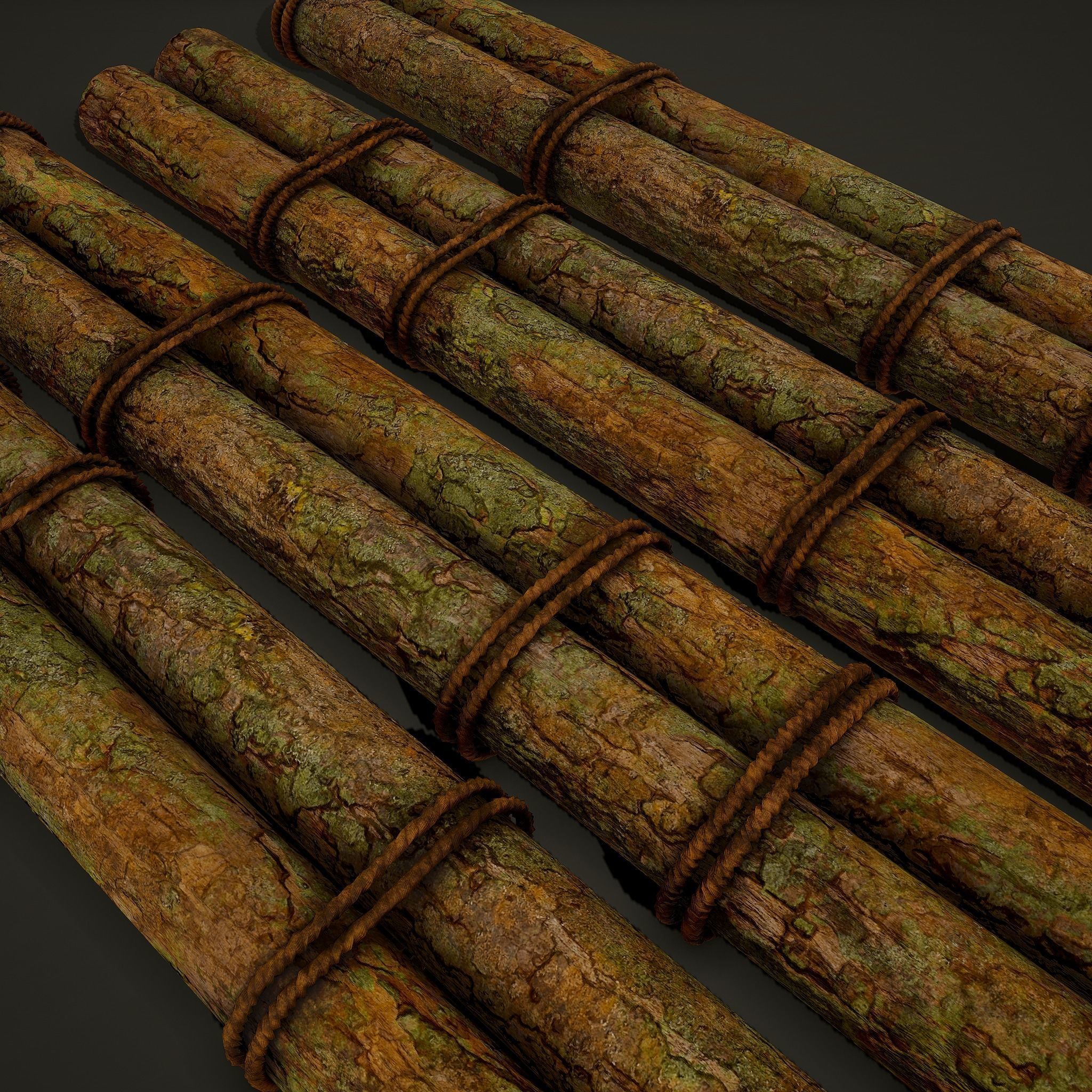 Tied Logs with Rope 3D model | CGTrader