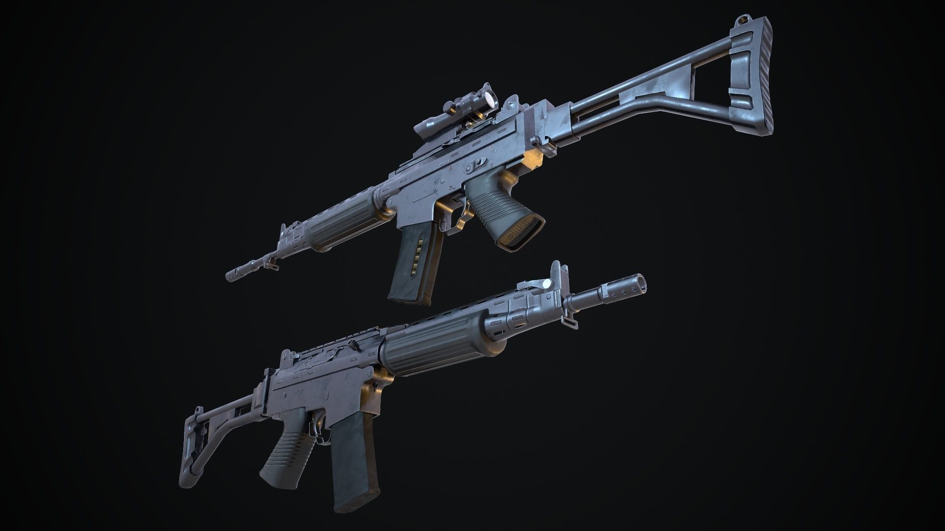 3D model FN Style NATO Rifle with Scope VR / AR / low-poly | CGTrader
