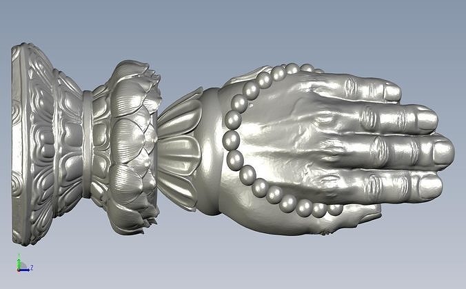 Wooden join Hand statue 3D model | CGTrader