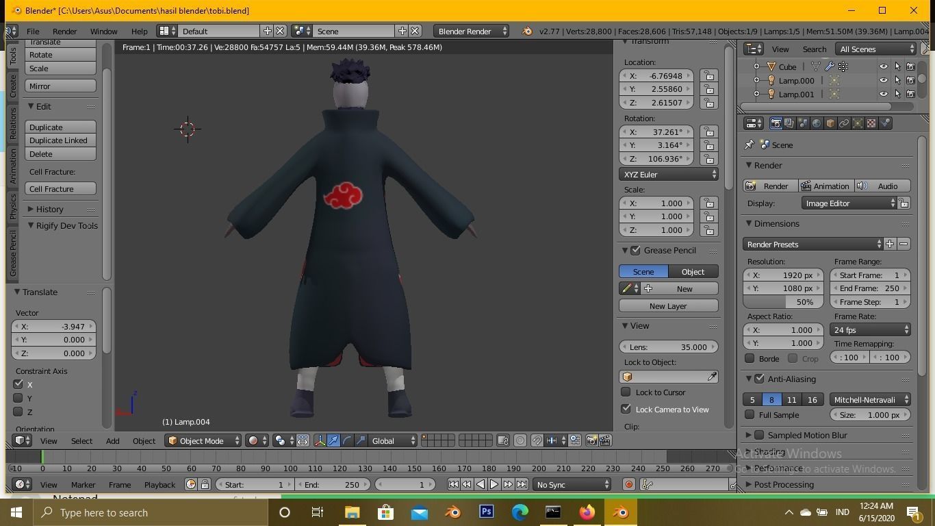 Tobi Akatsuki 3d 3D model animated | CGTrader