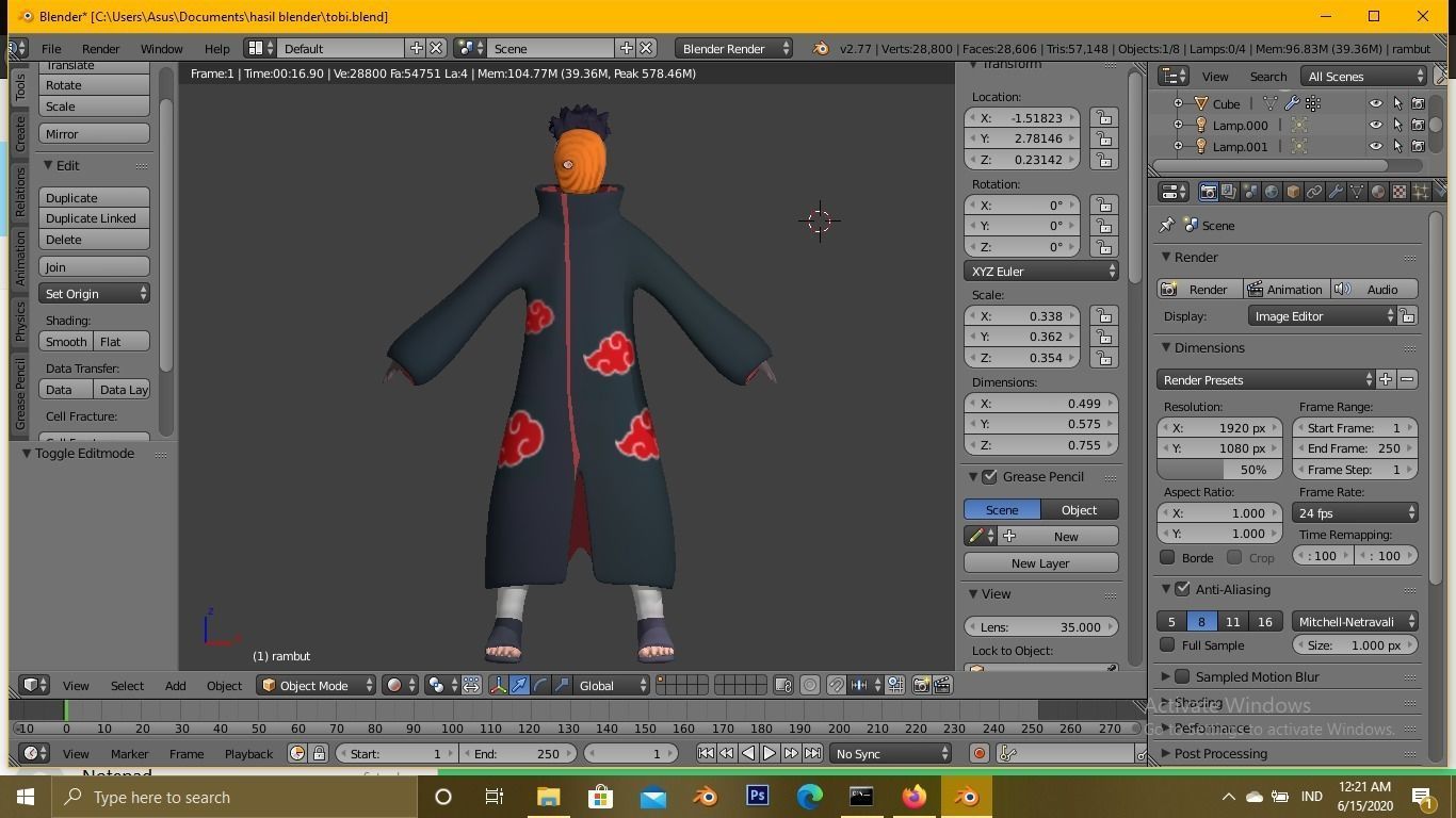 Tobi Akatsuki 3d 3D model animated | CGTrader
