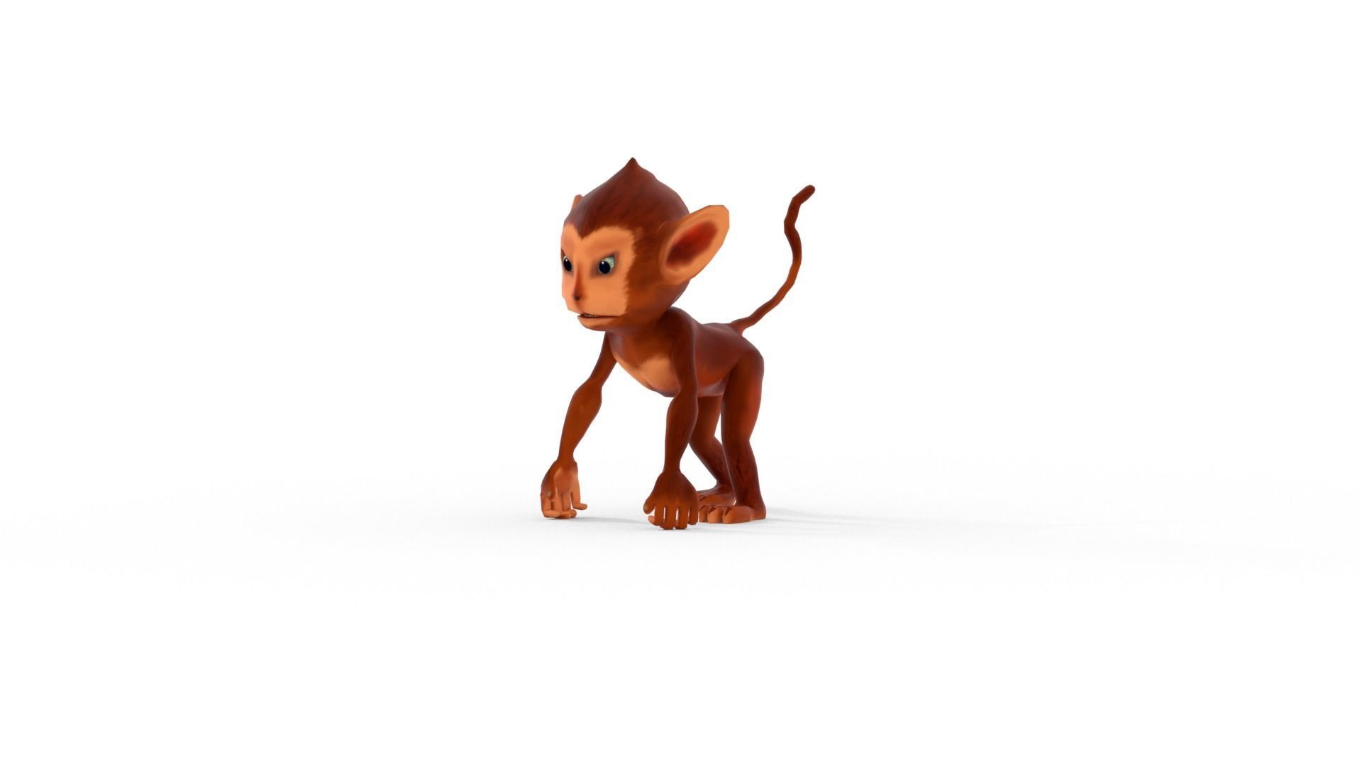 3D model Low poly monkey textured and rigged VR / AR / low-poly | CGTrader