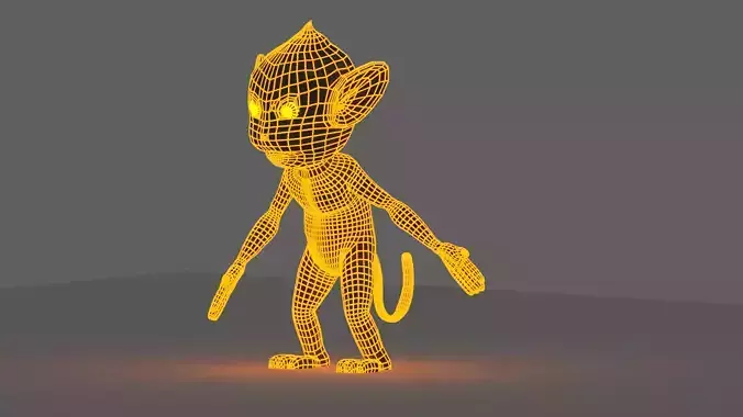 3D model Low poly monkey textured and rigged VR / AR / low-poly | CGTrader