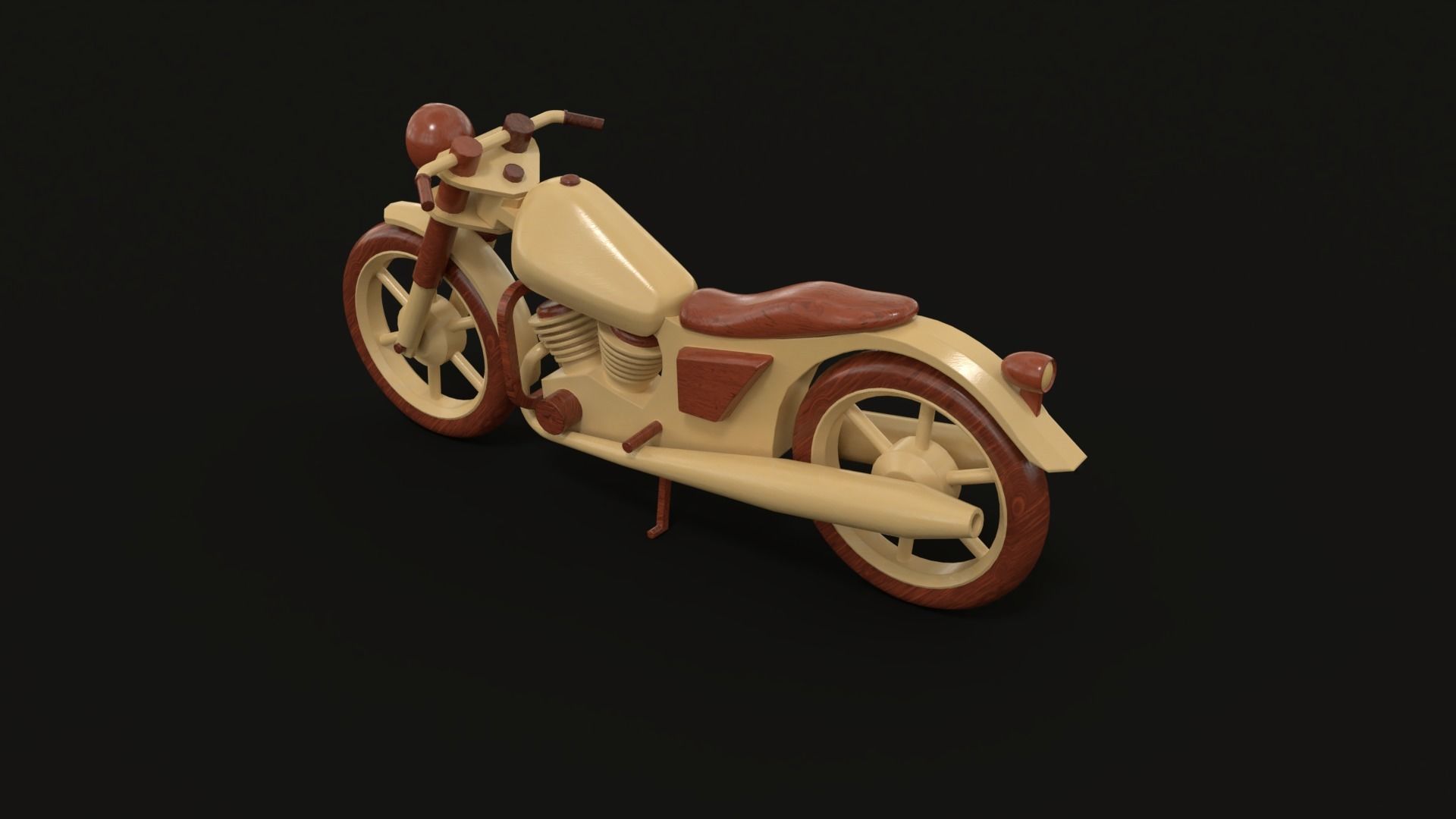 Wooden motorcycle toy 3D model | CGTrader