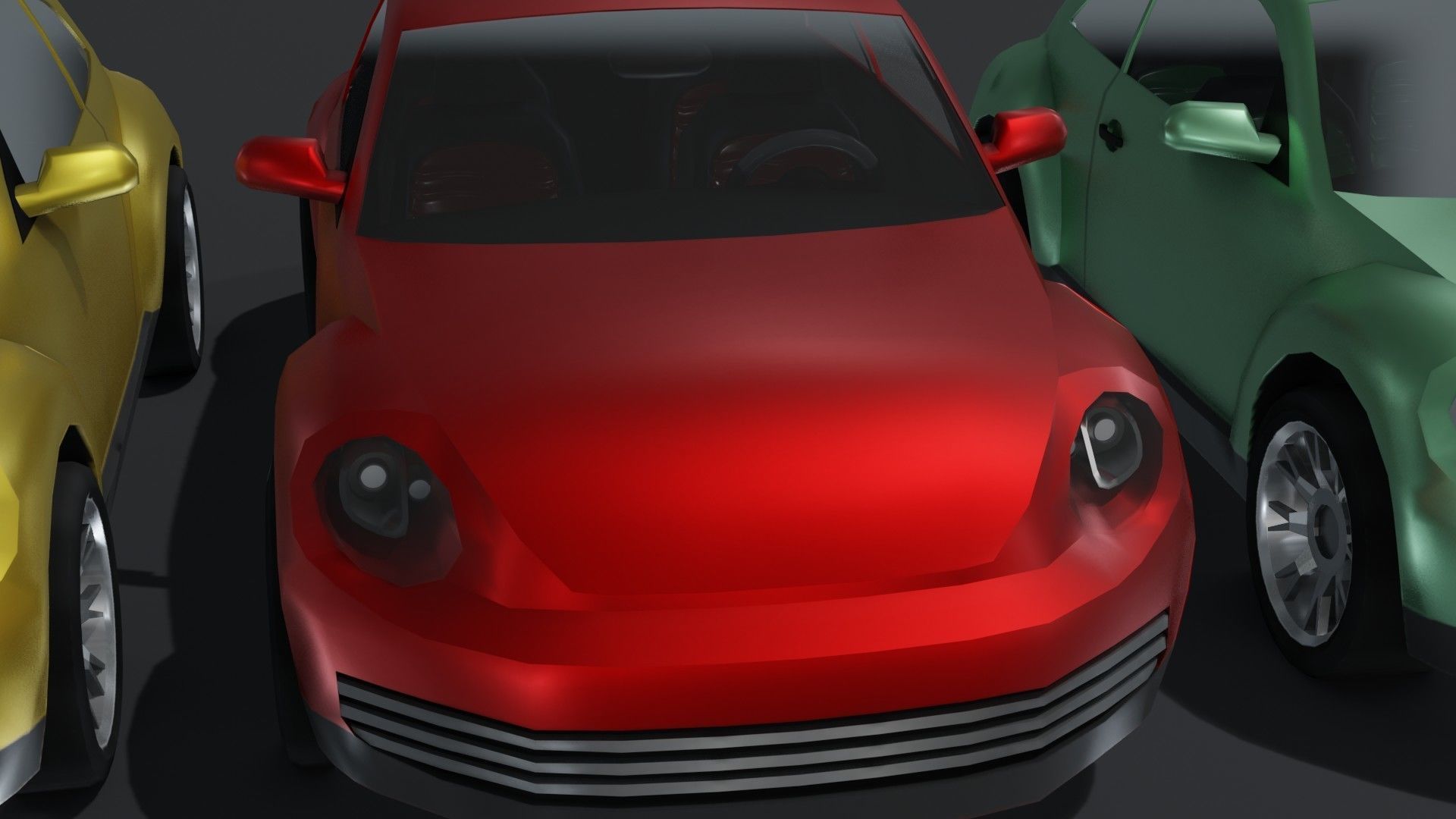 3D model Generic Compact Car With Interior Lowpoly 3D Model VR / AR ...