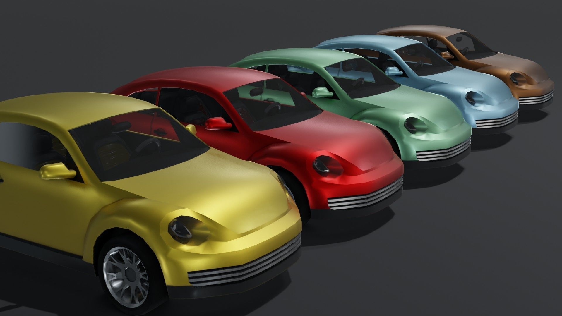 3D model Generic Compact Car With Interior Lowpoly 3D Model VR / AR ...