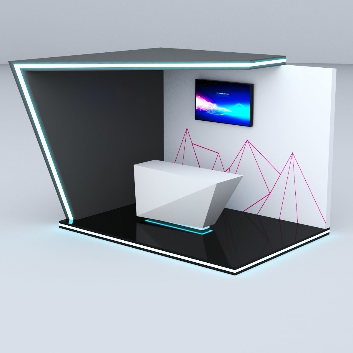 Futuristic booth 3D model | CGTrader