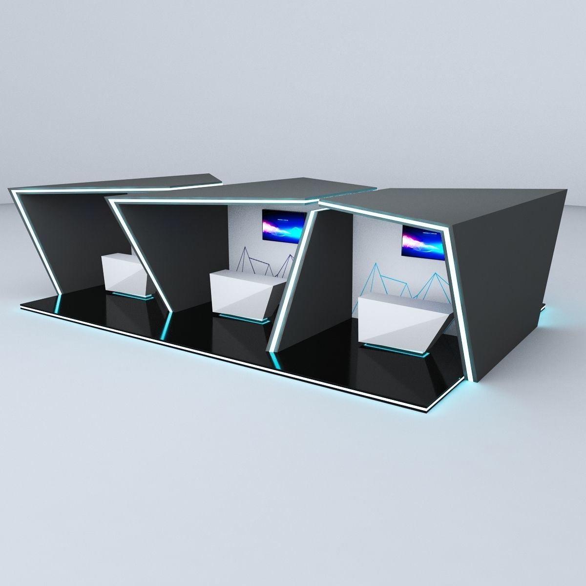 Futuristic booth 3D model | CGTrader