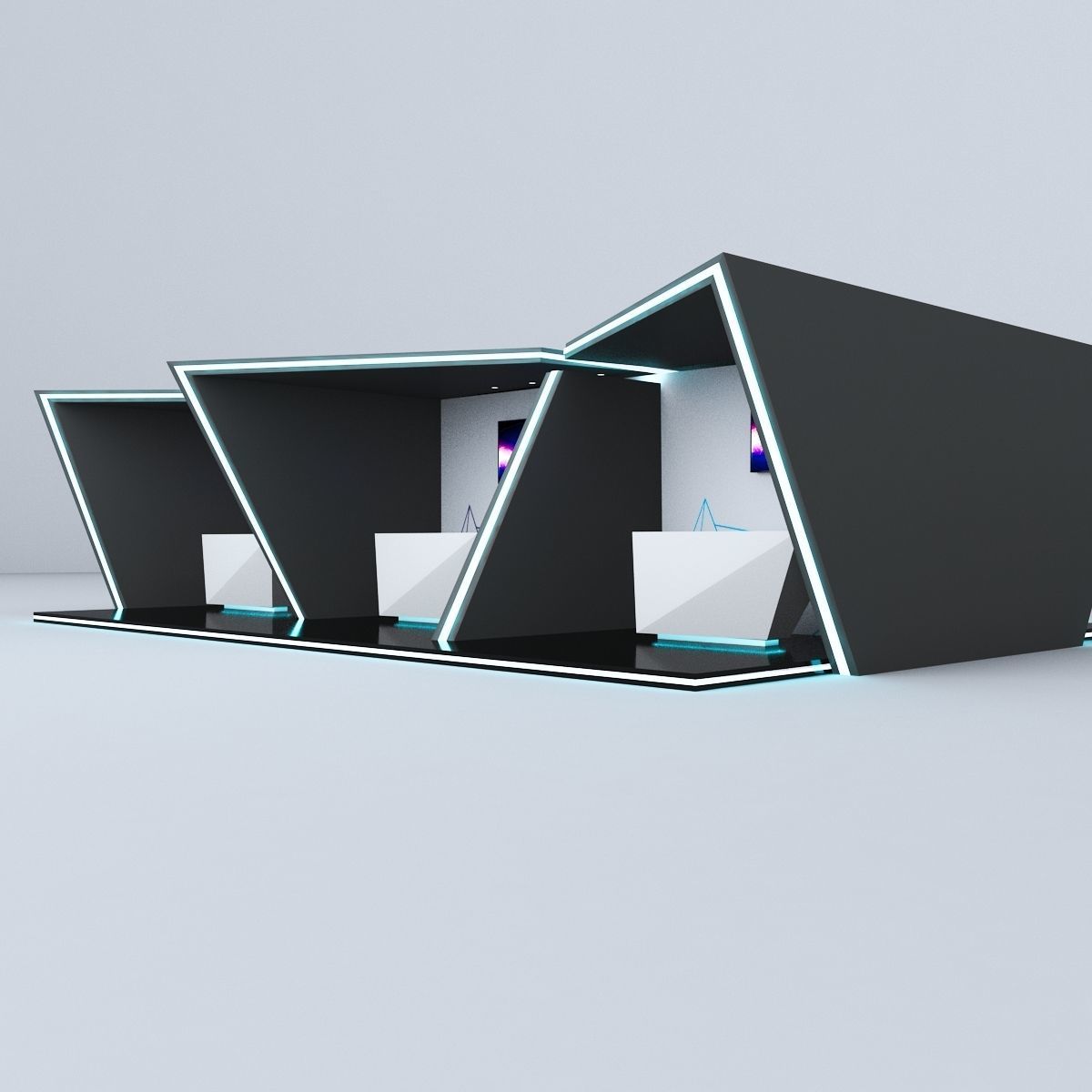Futuristic booth 3D model | CGTrader