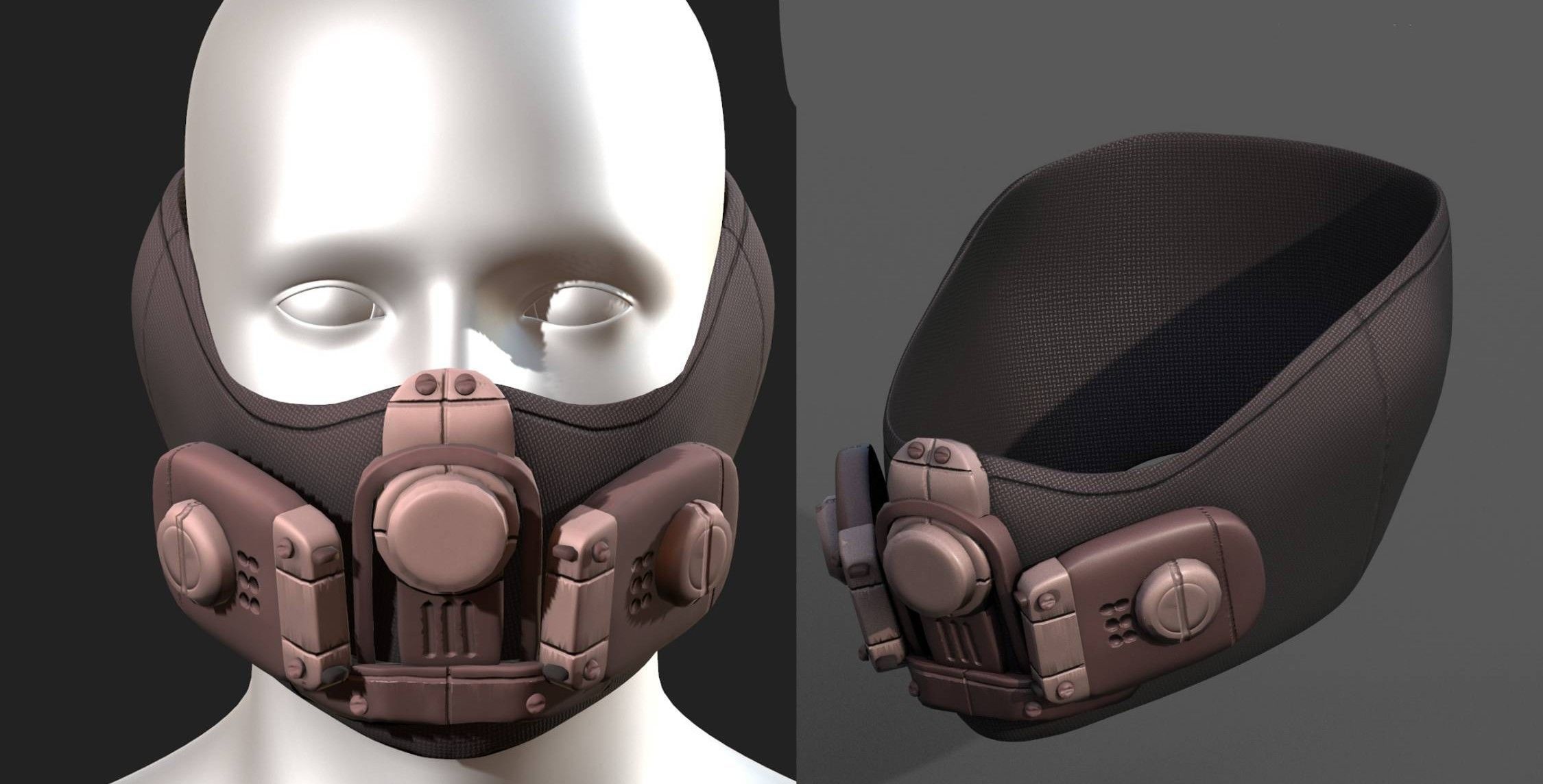 3D model Gas mask respirator scifi futuristic 3d VR / AR / low-poly ...