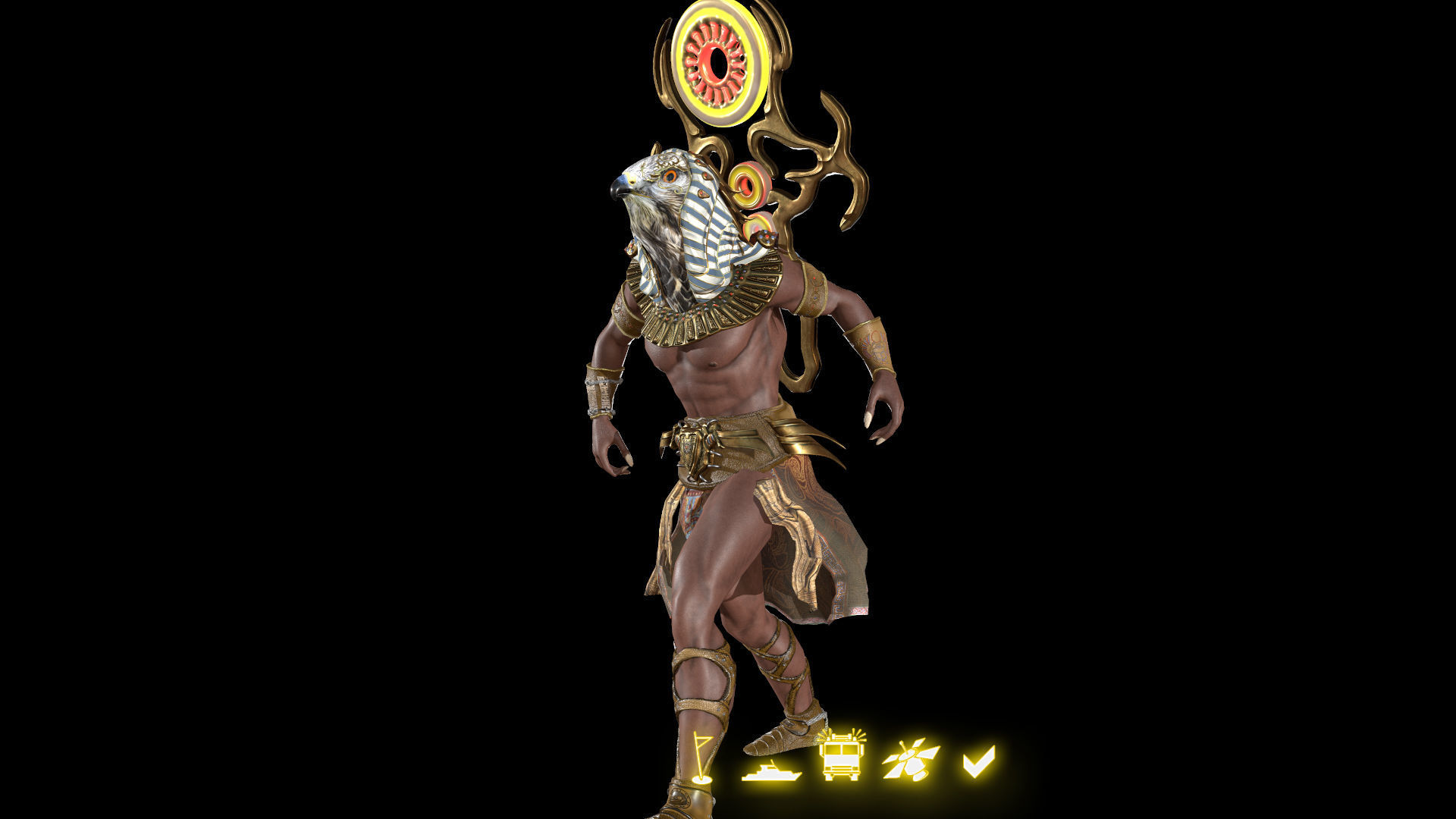 3D model Ra egyptian god VR / AR / low-poly rigged | CGTrader