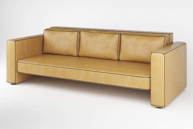 Leather sofa Contour 3D model | CGTrader
