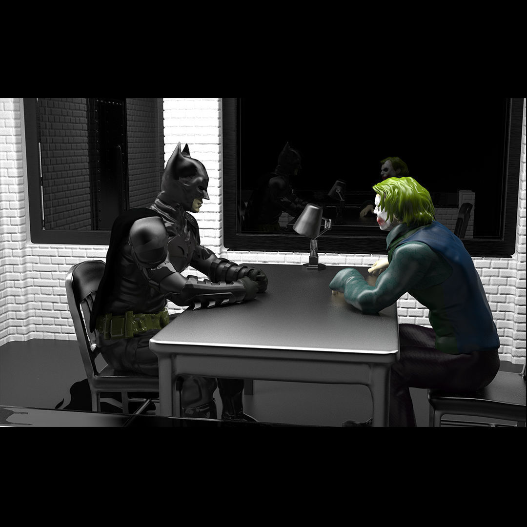 Batman interrogates the Joker 3D model 3D printable | CGTrader