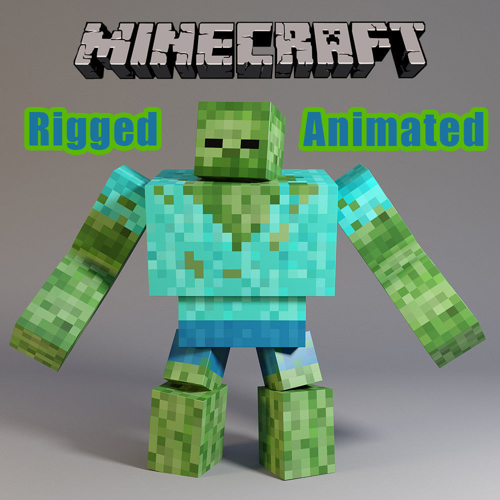Minecraft Fat Giant Rigged Animated 3D model animated rigged | CGTrader