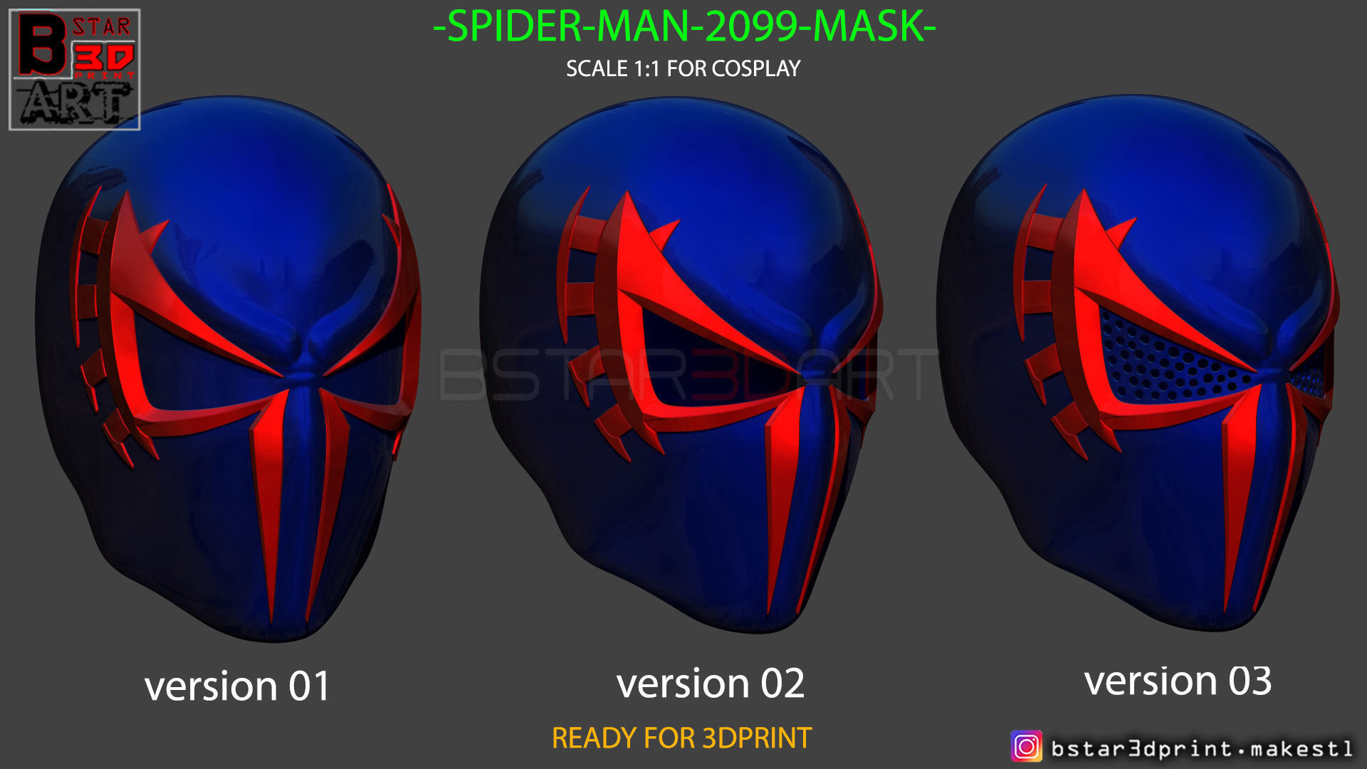 Spider Man 2099 mask -Spider man Helmet - Marvel comics 3D model 3D ...