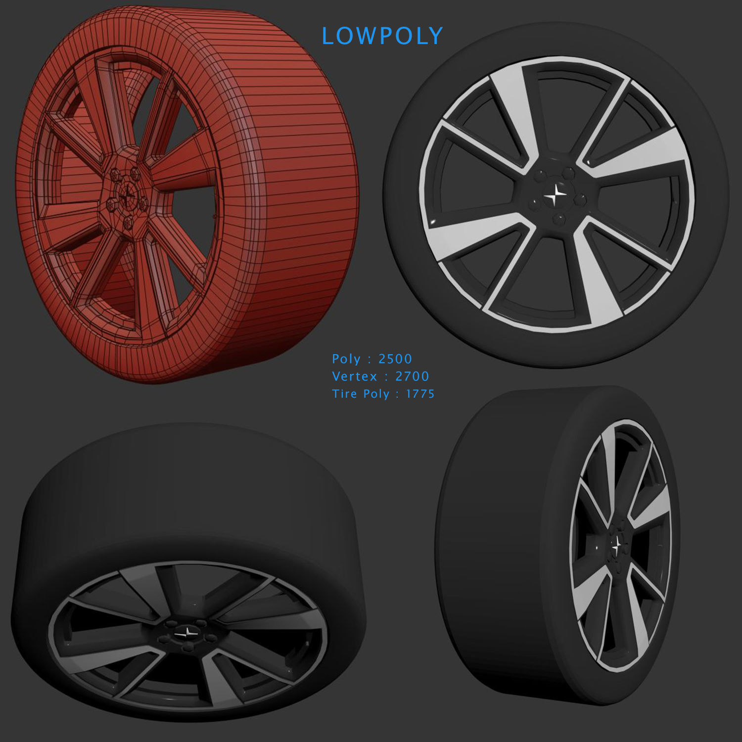 6 Wheel Collection LowHigh Poly free VR / AR / low-poly 3D model | CGTrader