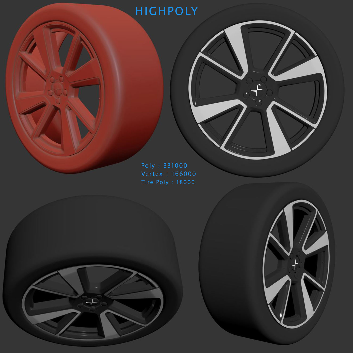 6 Wheel Collection LowHigh Poly free VR / AR / low-poly 3D model | CGTrader