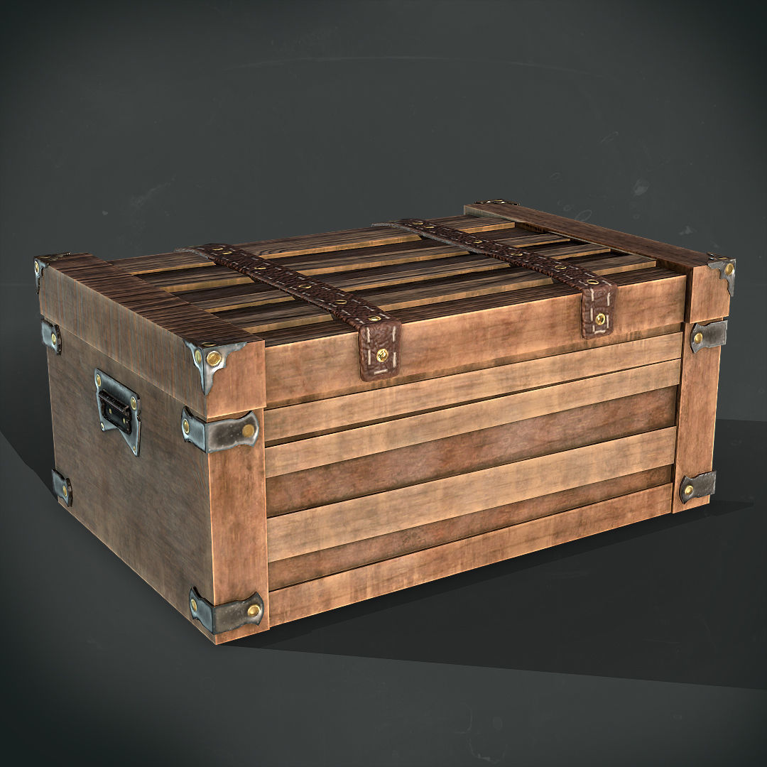 3D model Stylized Wooden Chest pbr VR / AR / low-poly | CGTrader