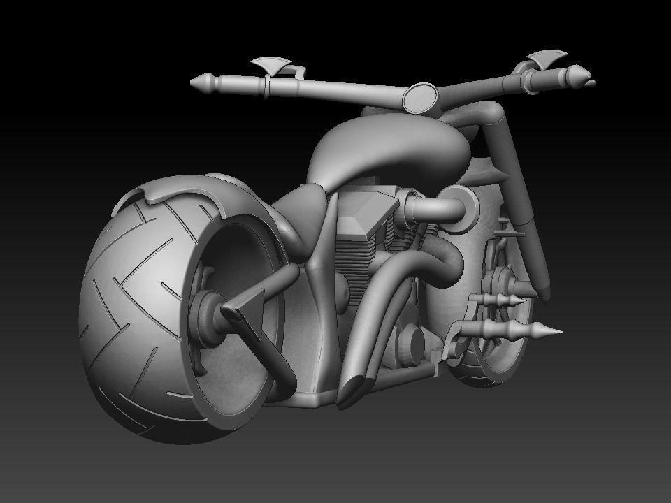 Chopper Motorcycle 3D model 3D printable | CGTrader
