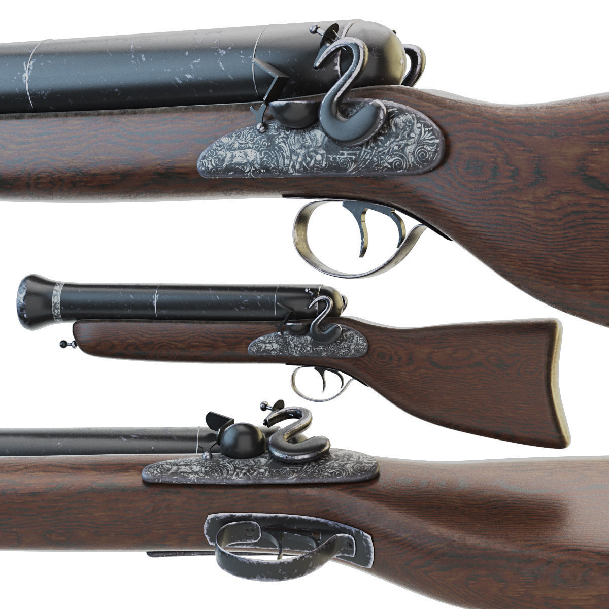 Ancient musket 3D model | CGTrader
