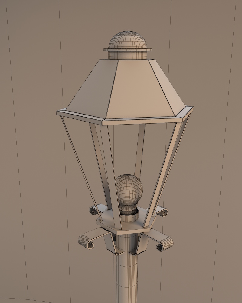 Colonial Street Lamp free 3D model | CGTrader